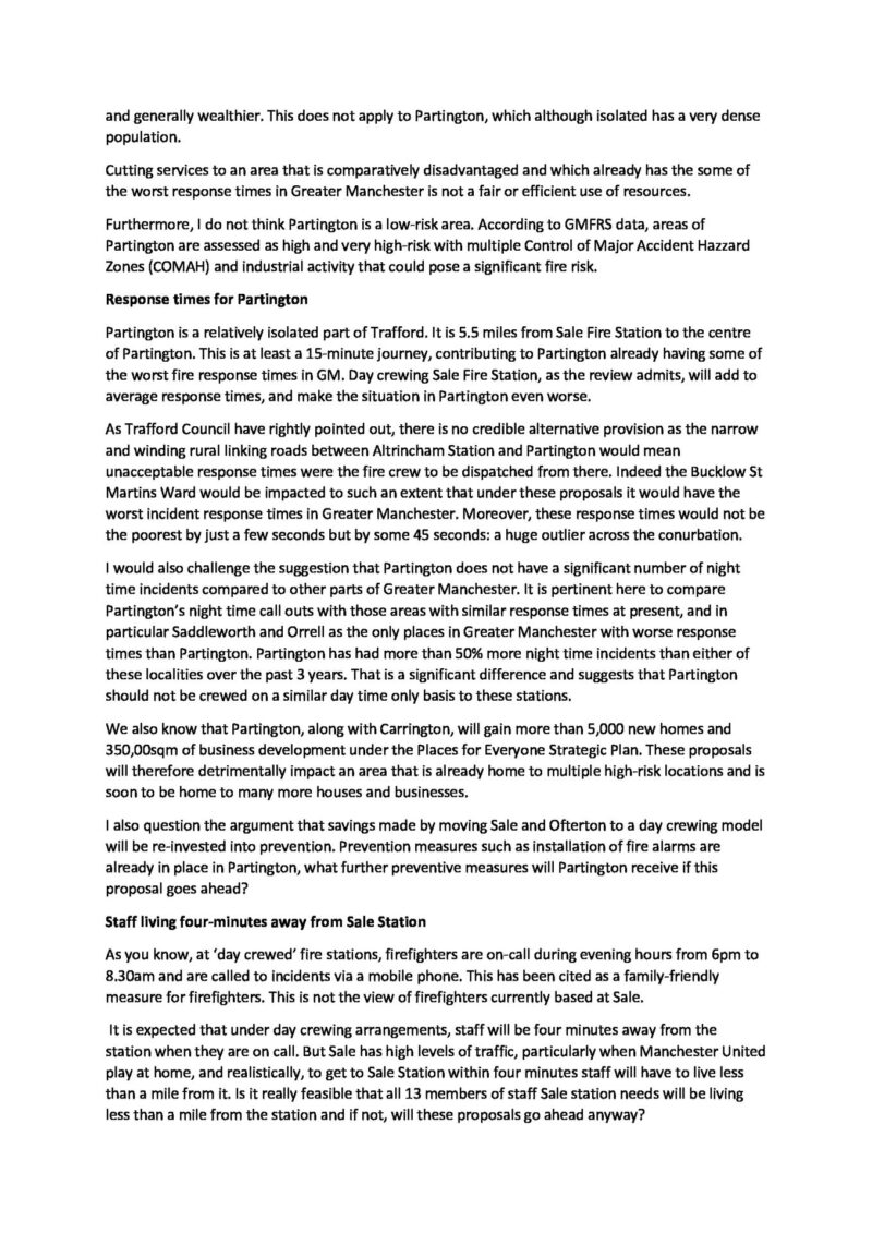 Letter to Greater Manchester Fire and Rescue Service (24 July, 2023 ...